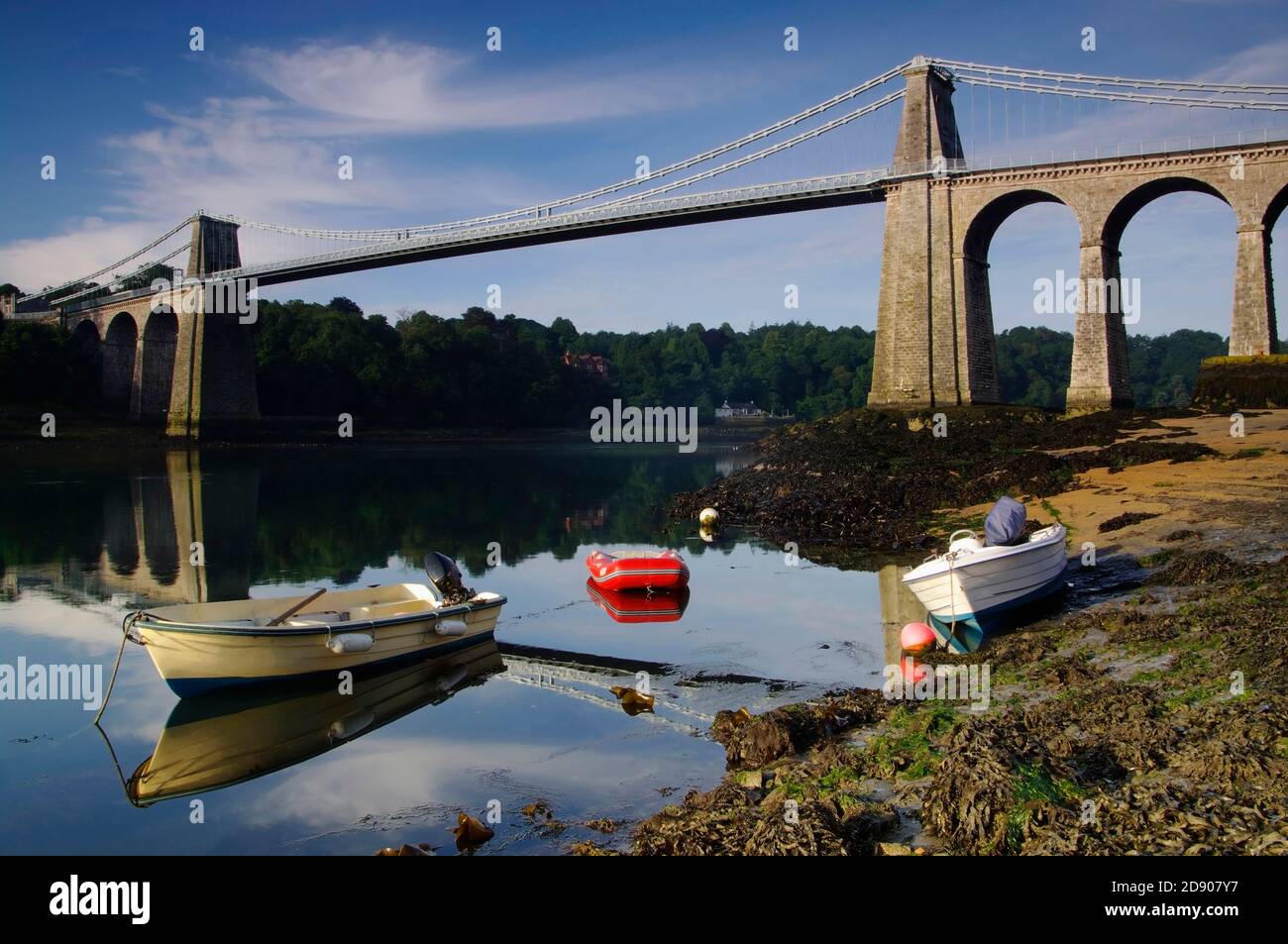 Menai Suspension Bridge Anglesey, North Wales Stock Photo - Alamy