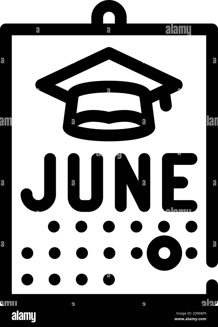 date graduation calendar line icon vector illustration Stock Vector ...