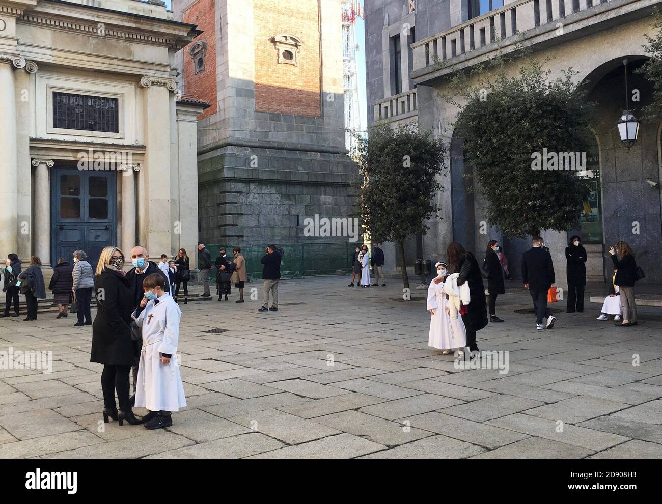 Milan, Italy. 02nd Nov, 2020. Milano, Italy CORONAVIRUS first Communion ...