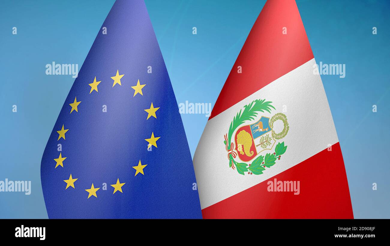 European Union and Peru two flags Stock Photo - Alamy