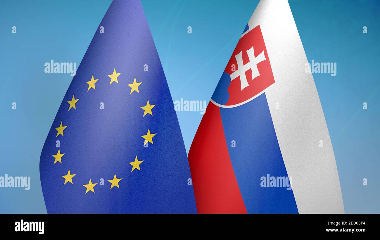 European Union and Slovakia two flags Stock Photo - Alamy