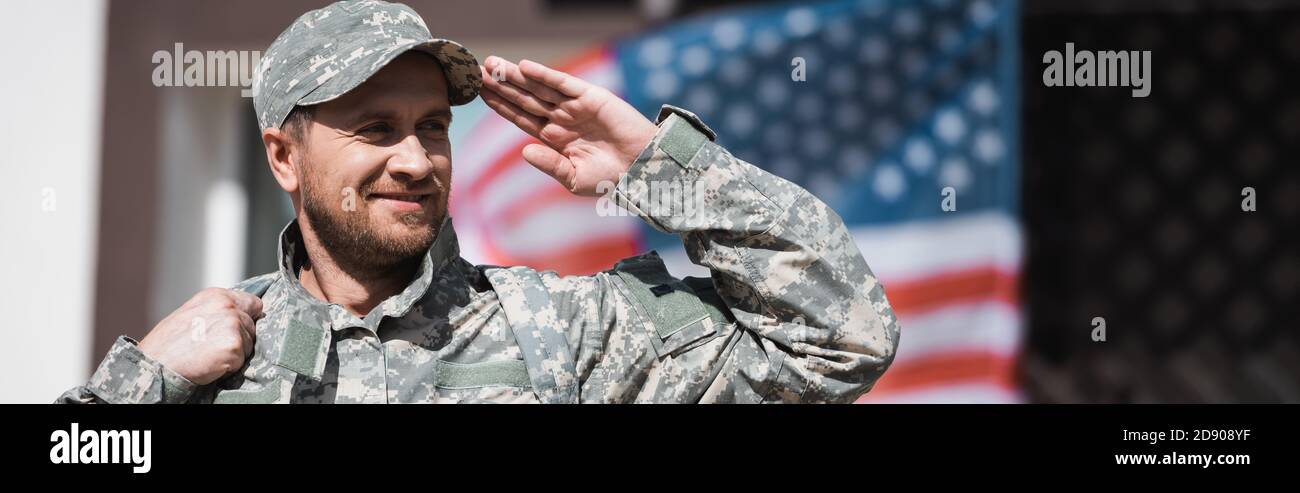 American flag man saluting hi-res stock photography and images - Alamy