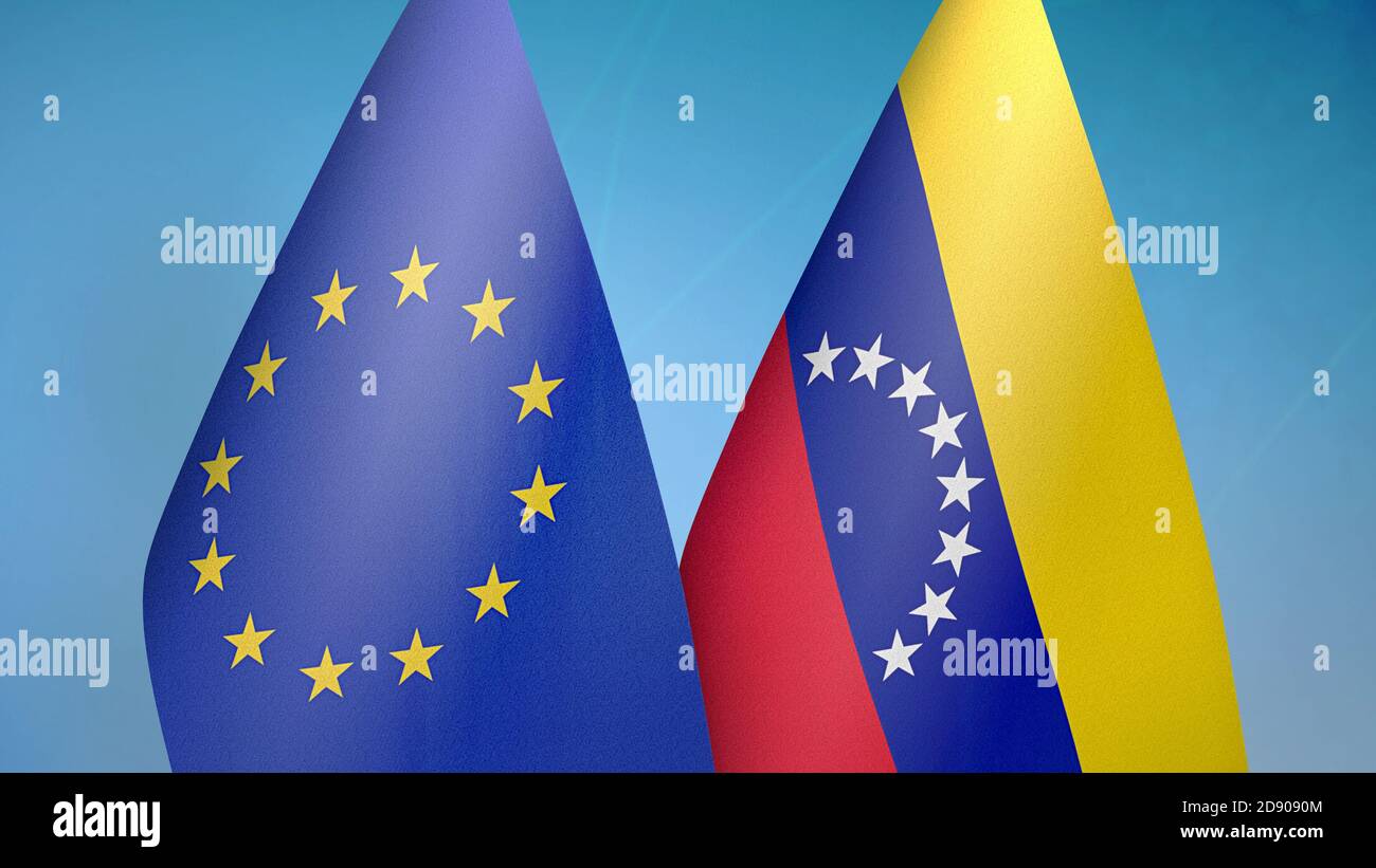 European Union and Venezuela two flags Stock Photo - Alamy