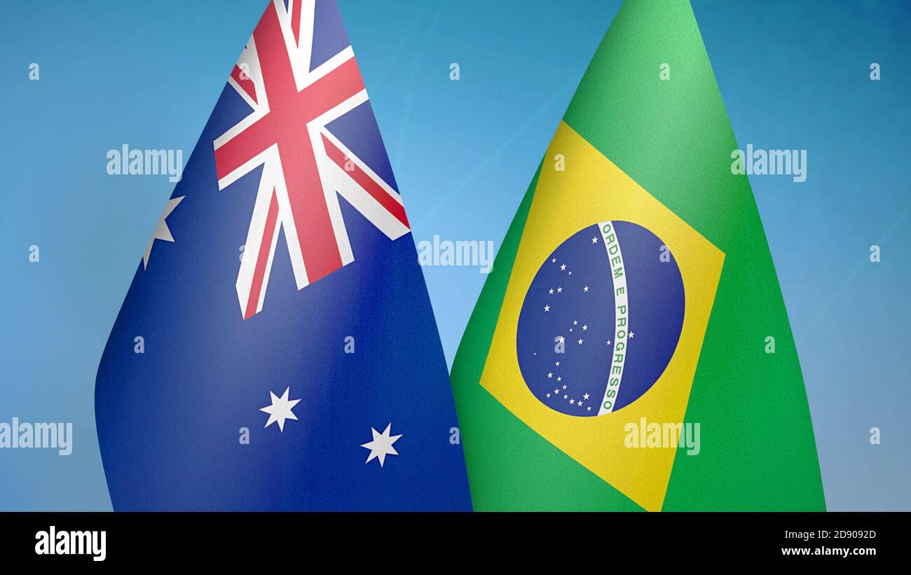 Australia and Brazil two flags Stock Photo - Alamy
