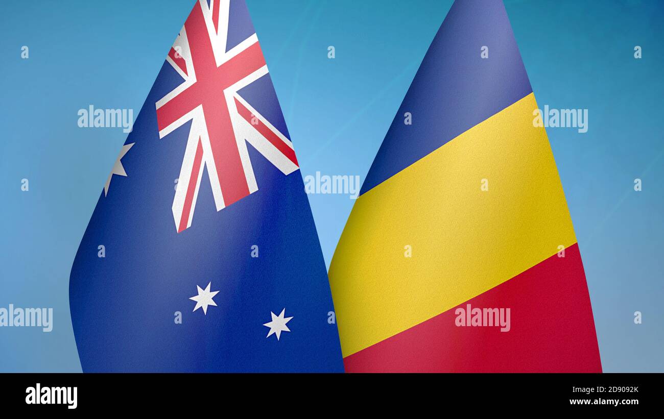Australia and Chad two flags Stock Photo - Alamy