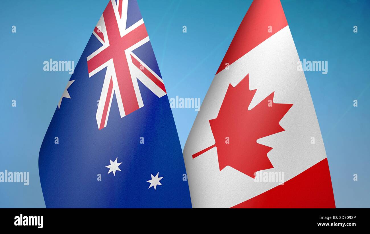 Canadian and australian flags hi-res stock photography and images - Alamy