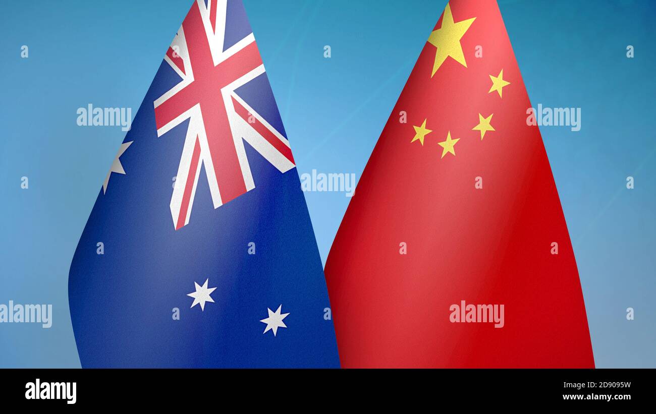 Australia china table flags hi-res stock photography and images - Alamy