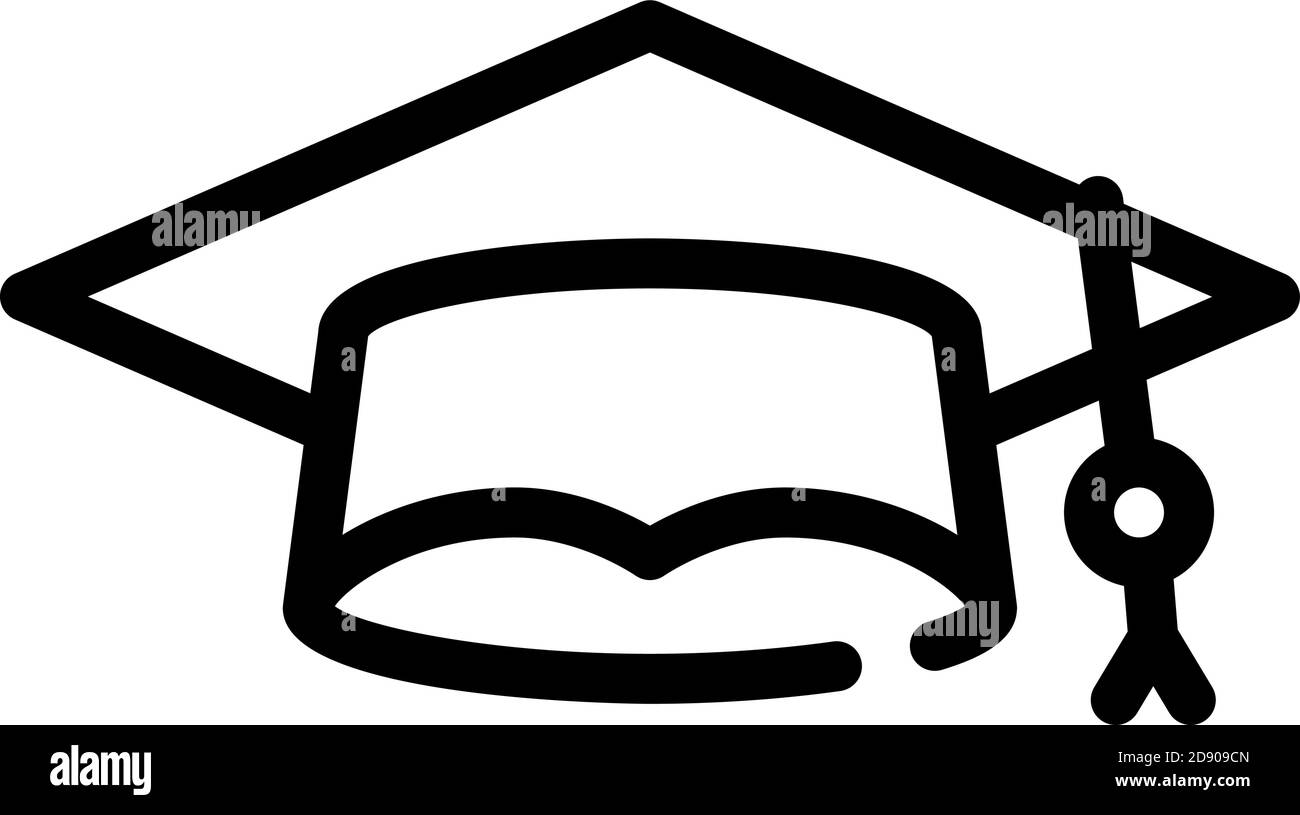 student graduation cap line icon vector illustration Stock Vector Image ...