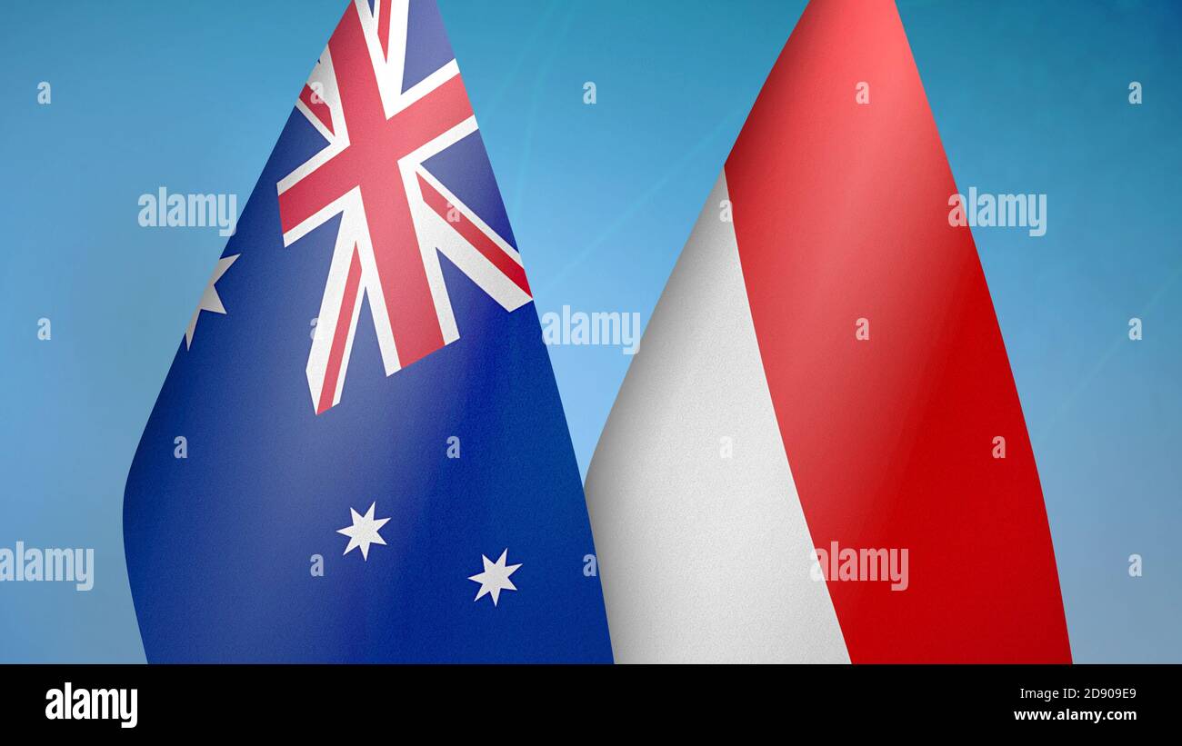 Australia and Indonesia two flags Stock Photo - Alamy