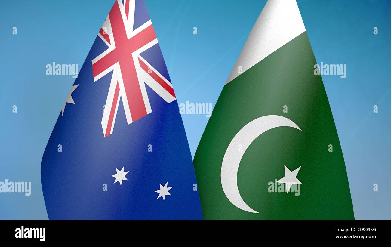 Australia and Pakistan two flags Stock Photo - Alamy