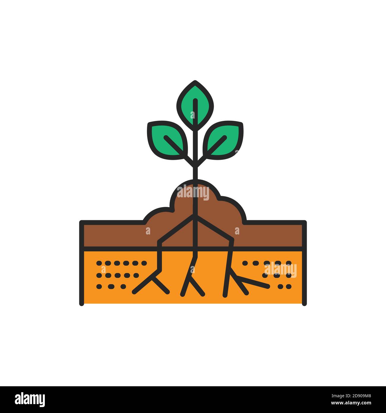 Growing plant color line icon. Pictogram for web page, mobile app ...