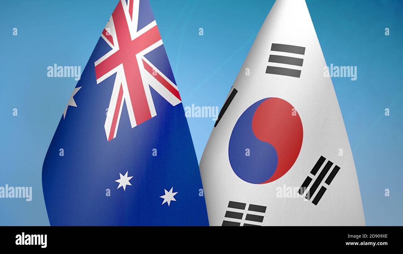 Australia and South Korea two flags Stock Photo - Alamy