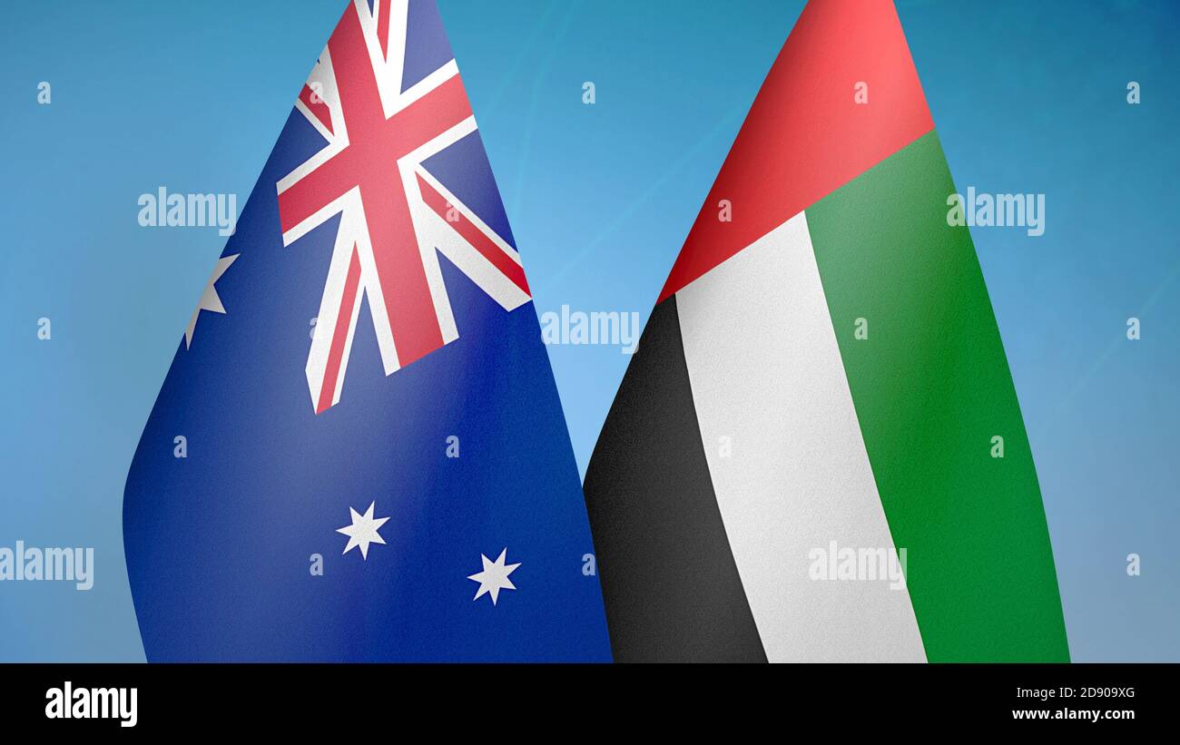 Australia and United Arab Emirates two flags Stock Photo - Alamy