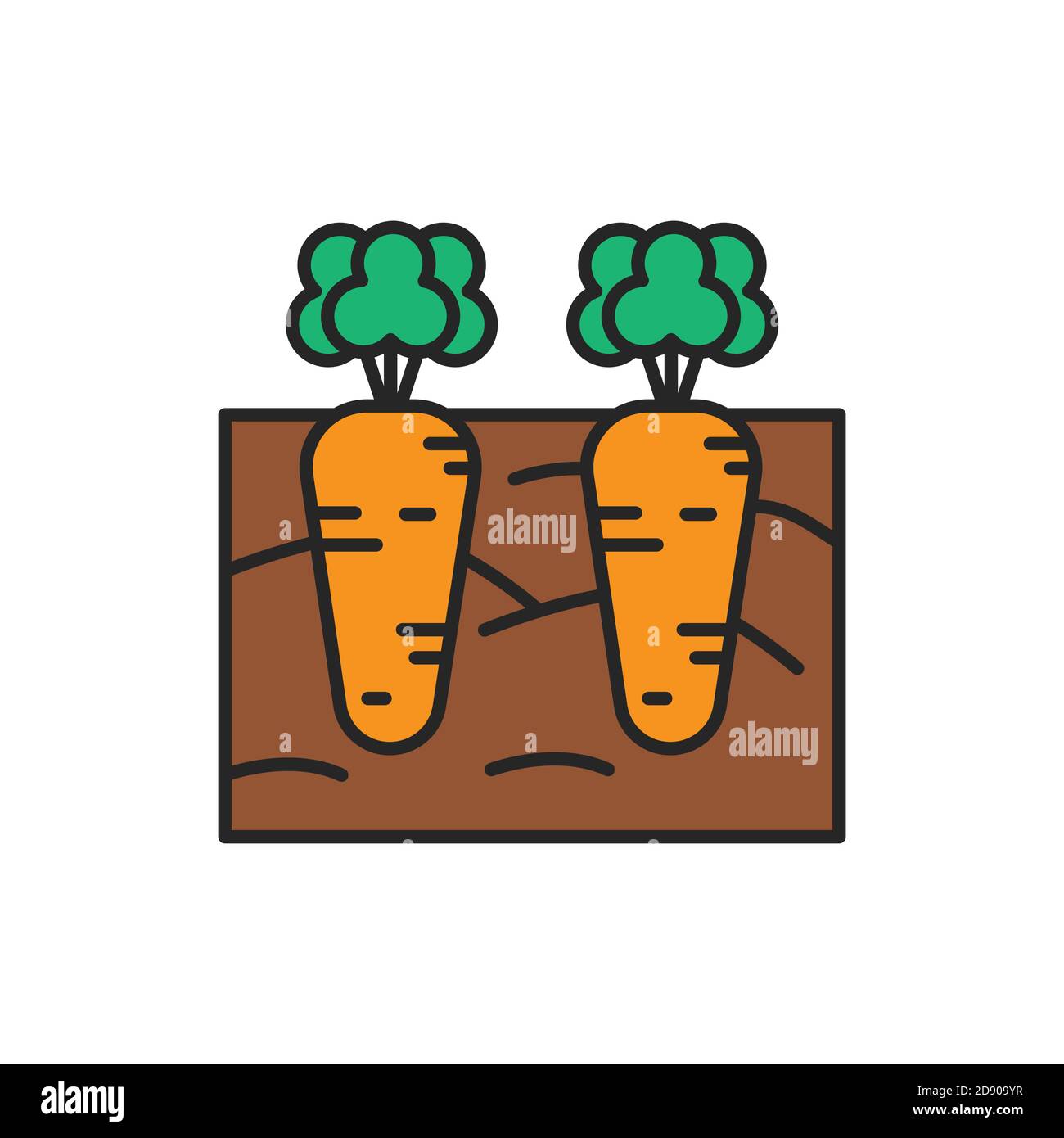 Growing carrots color line icon. Pictogram for web page, mobile app ...