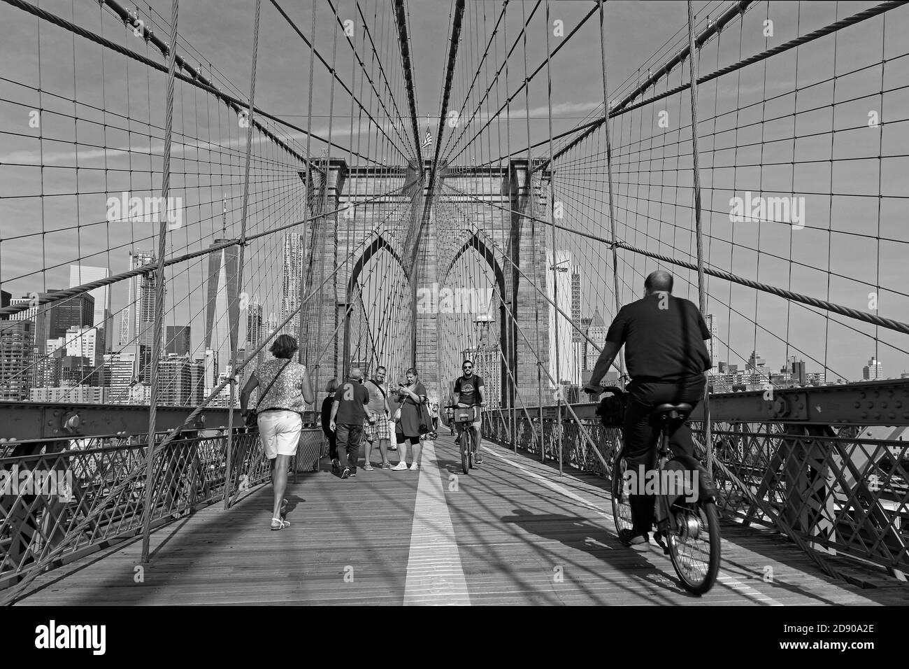 NEW YORK CITY, USA, September 11, 2017 : On Brookyn Bridge. The ...