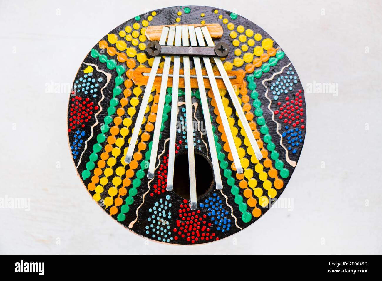 Calimba circle music instruments on the white background Stock Photo ...