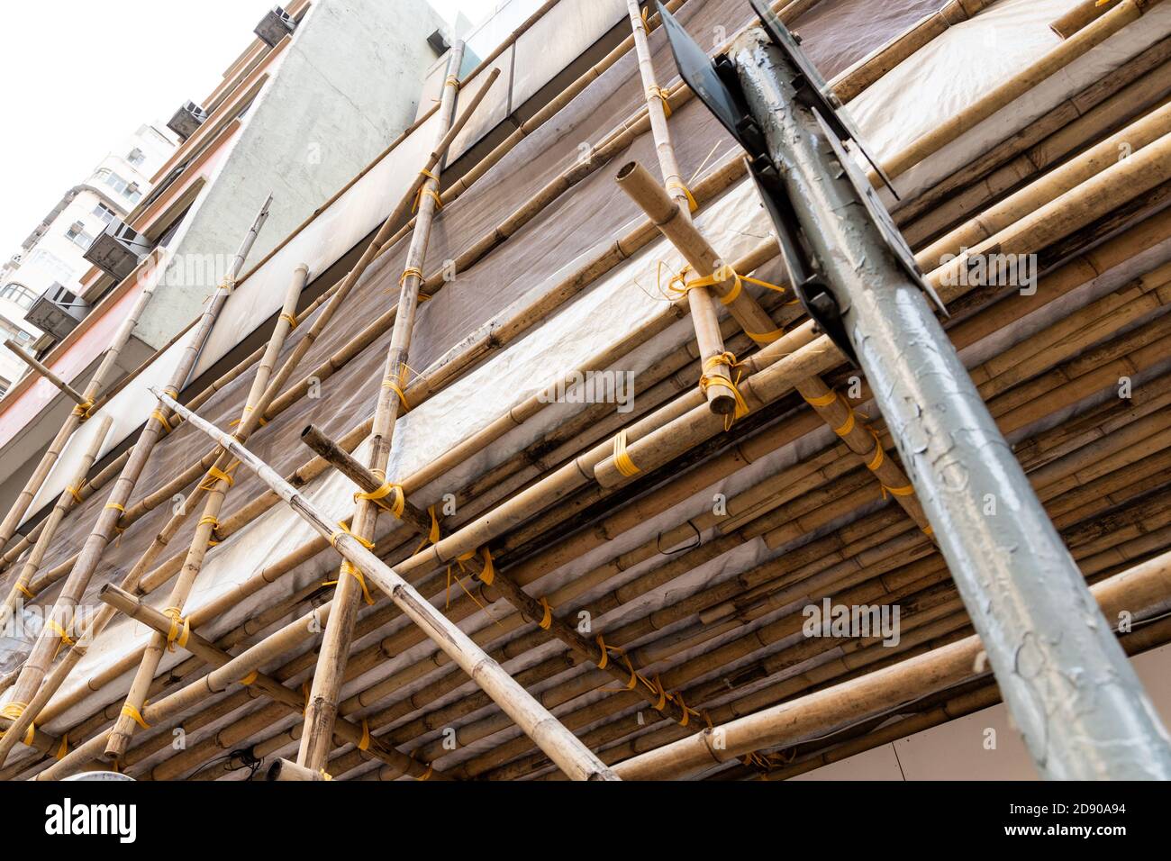 Bamboo scaffoldings still widely used in construction in Hong Kong ...