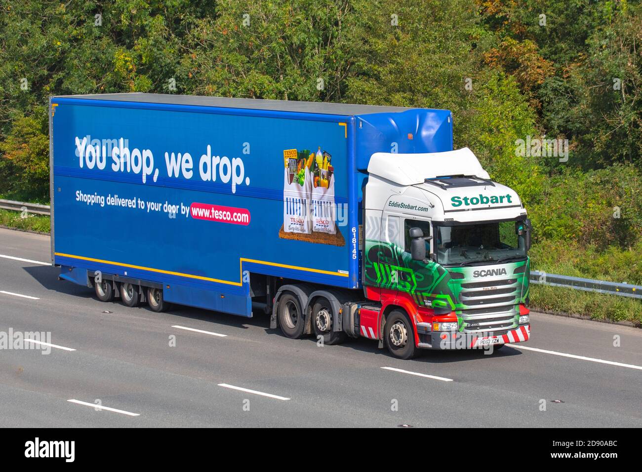 Tesco 'You shop we Drop' supermarket Haulage delivery trucks, lorry ...
