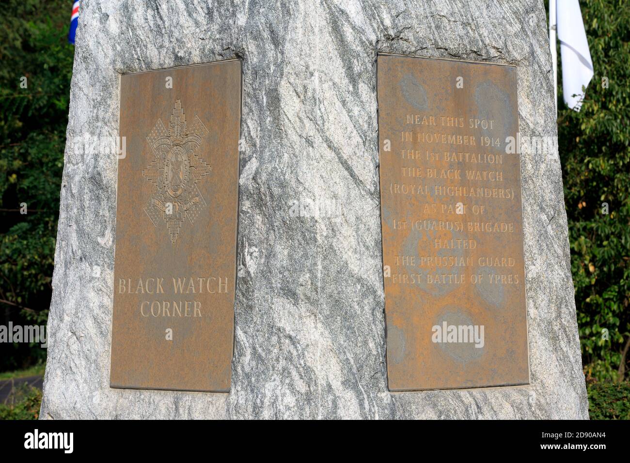 Close-up of a commemorative plaques with the regimental emblem of the ...