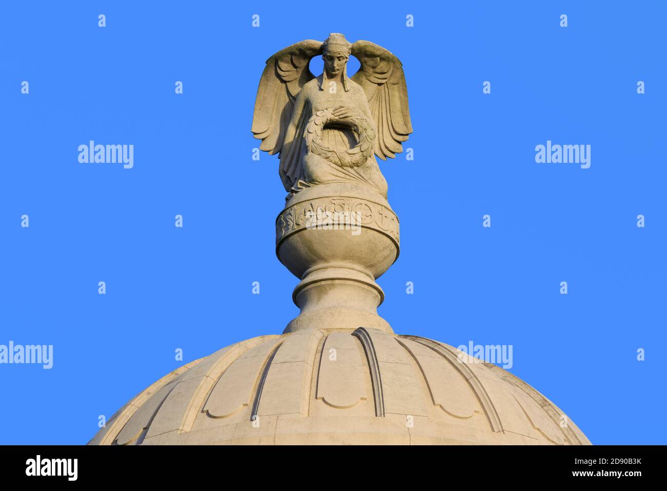 Statue of an angel holding a wreath for the fallen soldiers of the ...