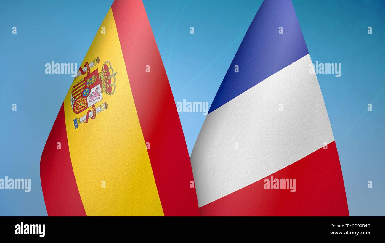 Spain france two flags hi-res stock photography and images - Alamy