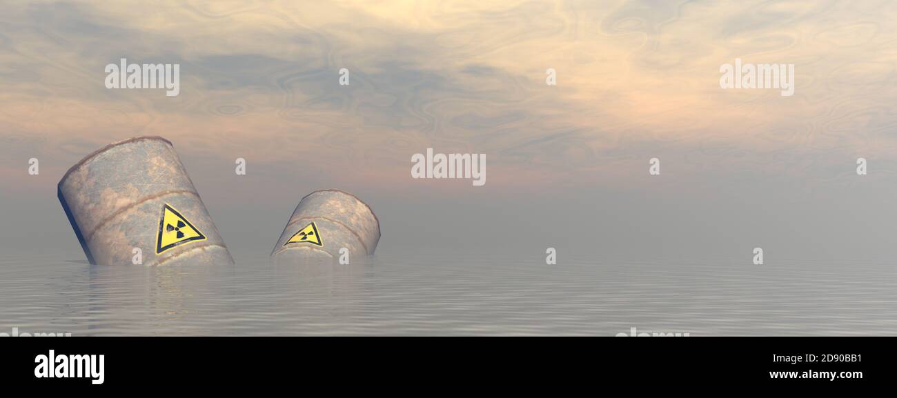 Toxic barrels - 3D render Stock Photo - Alamy