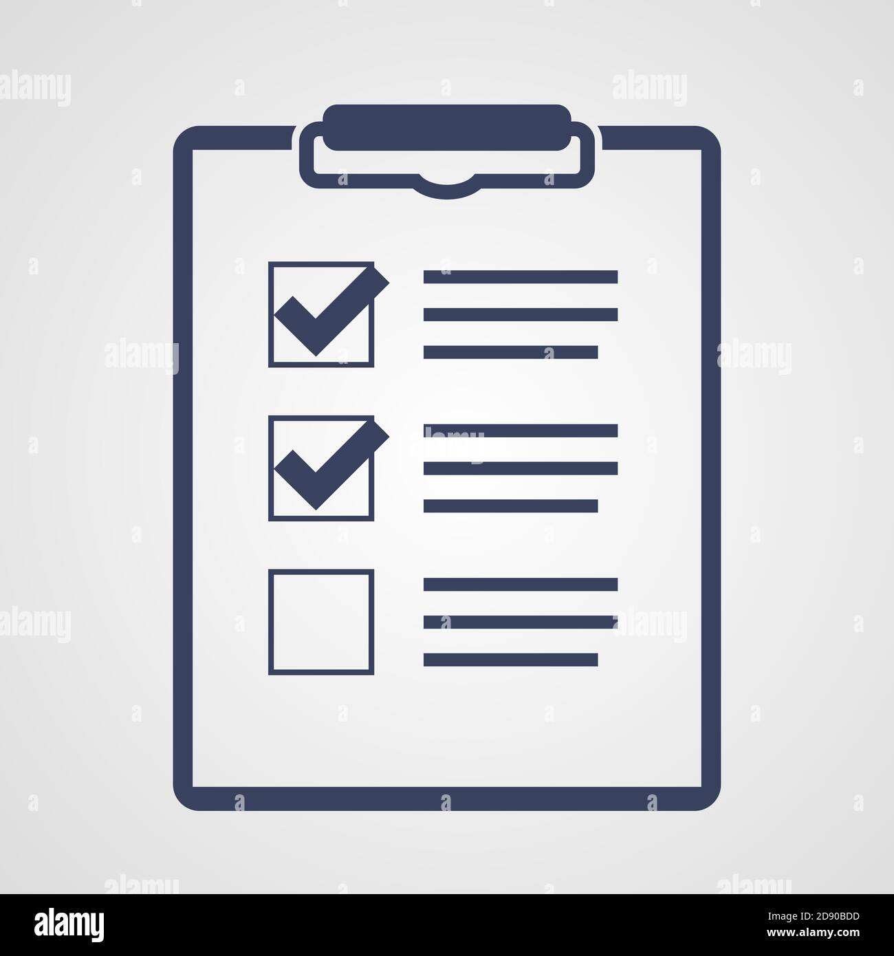 Check List Sign Flat Icon Illustration Stock Photo - Alamy