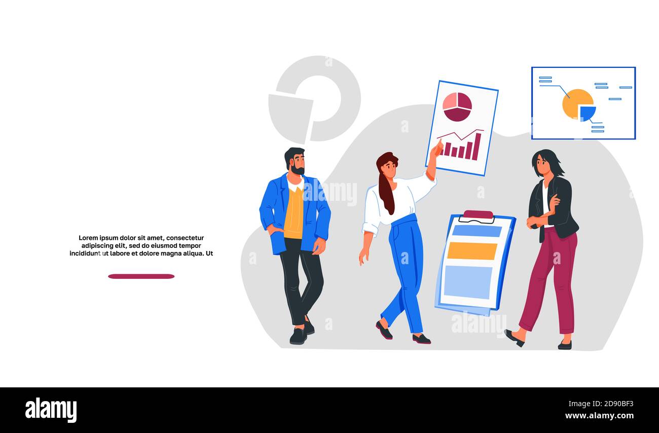 Business and finance topic website banner template, flat vector ...