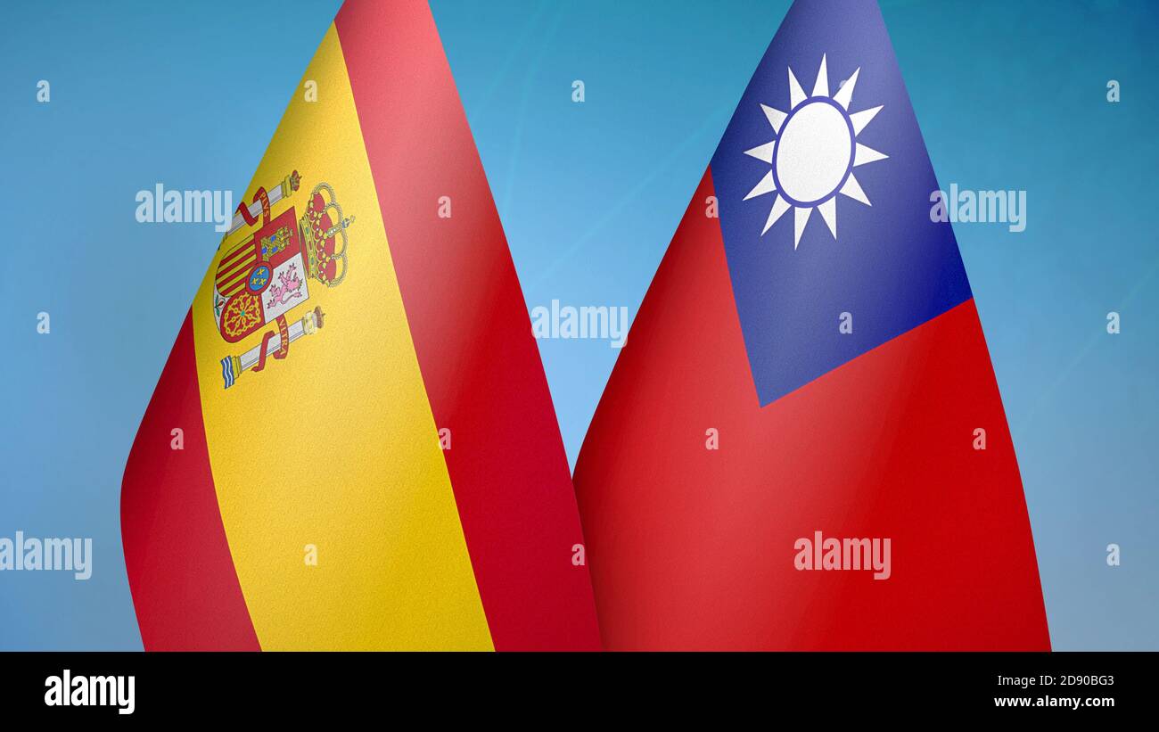 Spain and Taiwan two flags Stock Photo - Alamy
