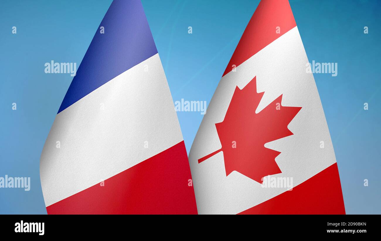 Canada france two flags hi-res stock photography and images - Alamy