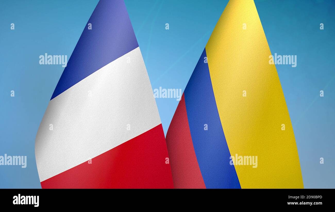 France and Colombia two flags Stock Photo - Alamy