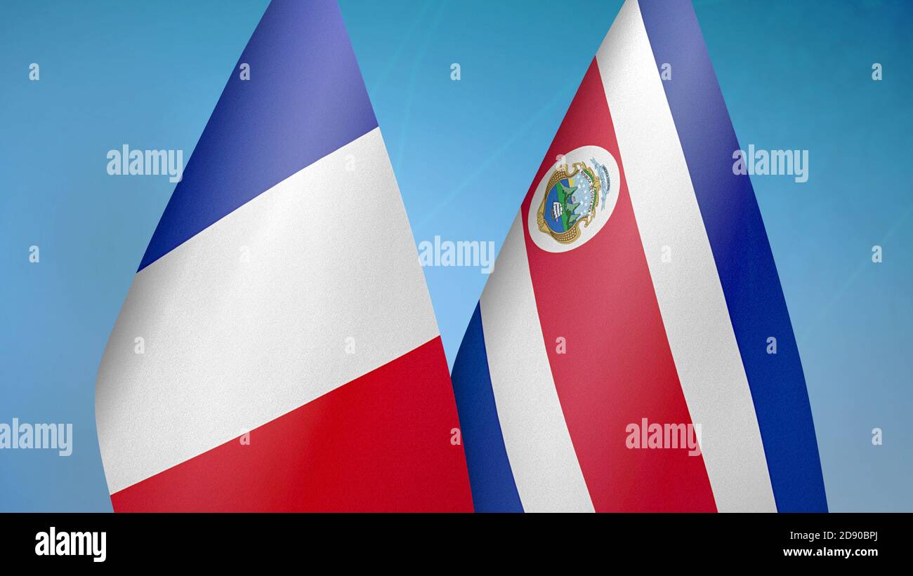France and Costa Rica two flags Stock Photo - Alamy