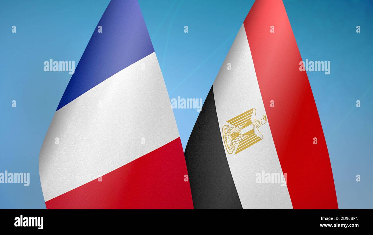 France and Egypt two flags Stock Photo - Alamy