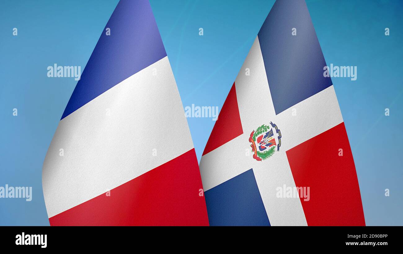 France and Dominican Republic two flags Stock Photo - Alamy