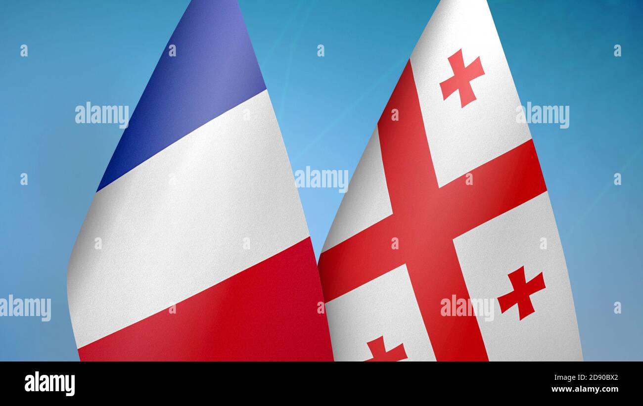Georgia france two flags hi-res stock photography and images - Alamy
