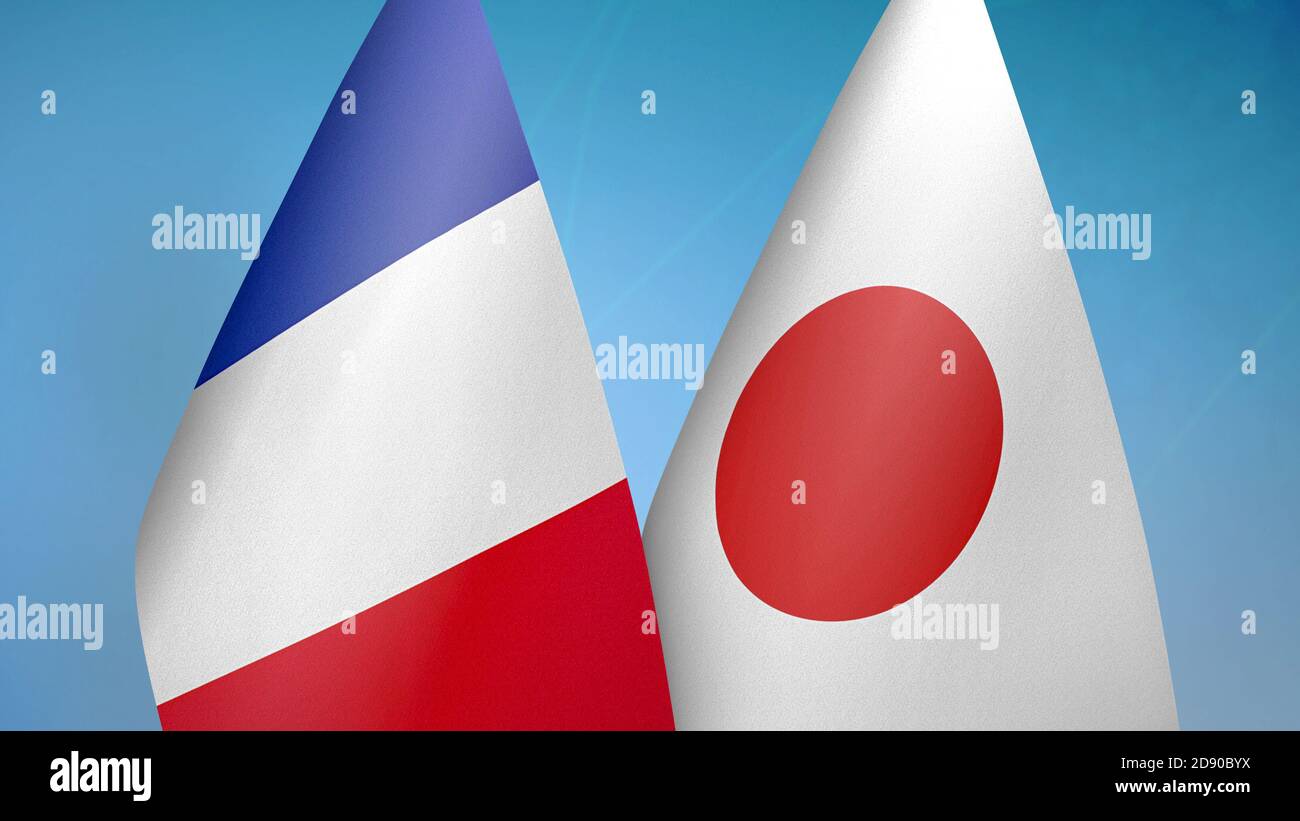 France and Japan two flags Stock Photo - Alamy