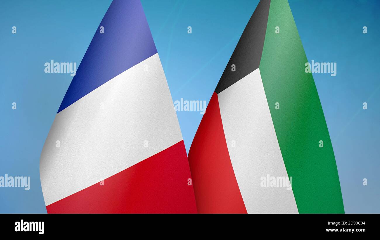 3d flag france kuwait hi-res stock photography and images - Alamy