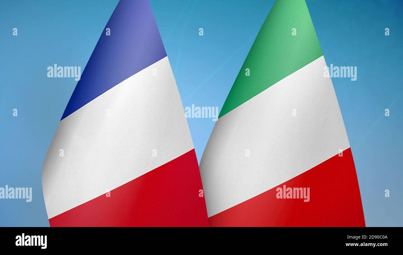 Italy france two flags hi-res stock photography and images - Alamy