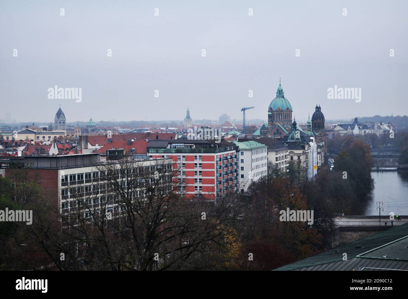 Aerial view landscape cityscape of Munich city from roof top of Des ...