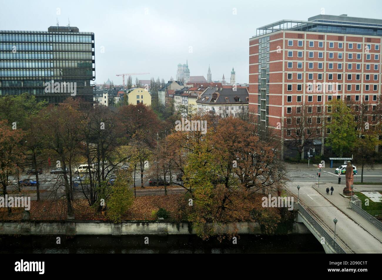 Aerial view landscape cityscape of Munich city from roof top of Des ...