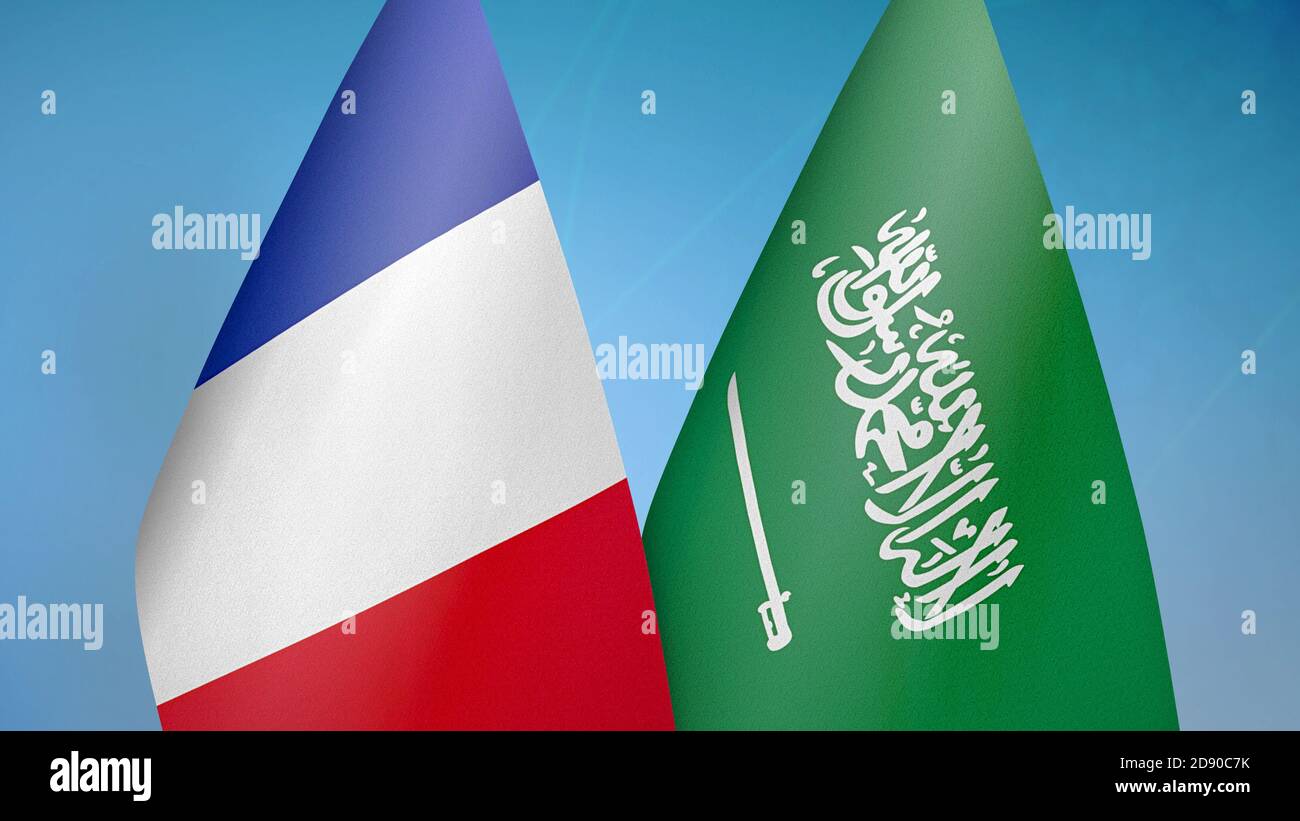 France and Saudi Arabia two flags Stock Photo - Alamy