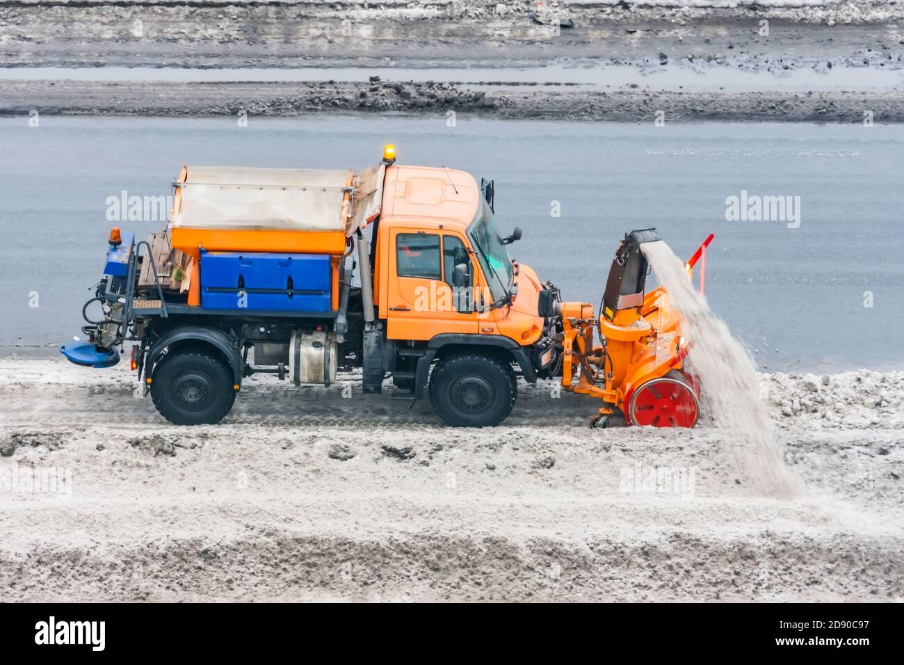 Snowplough clearing highway hi-res stock photography and images - Alamy