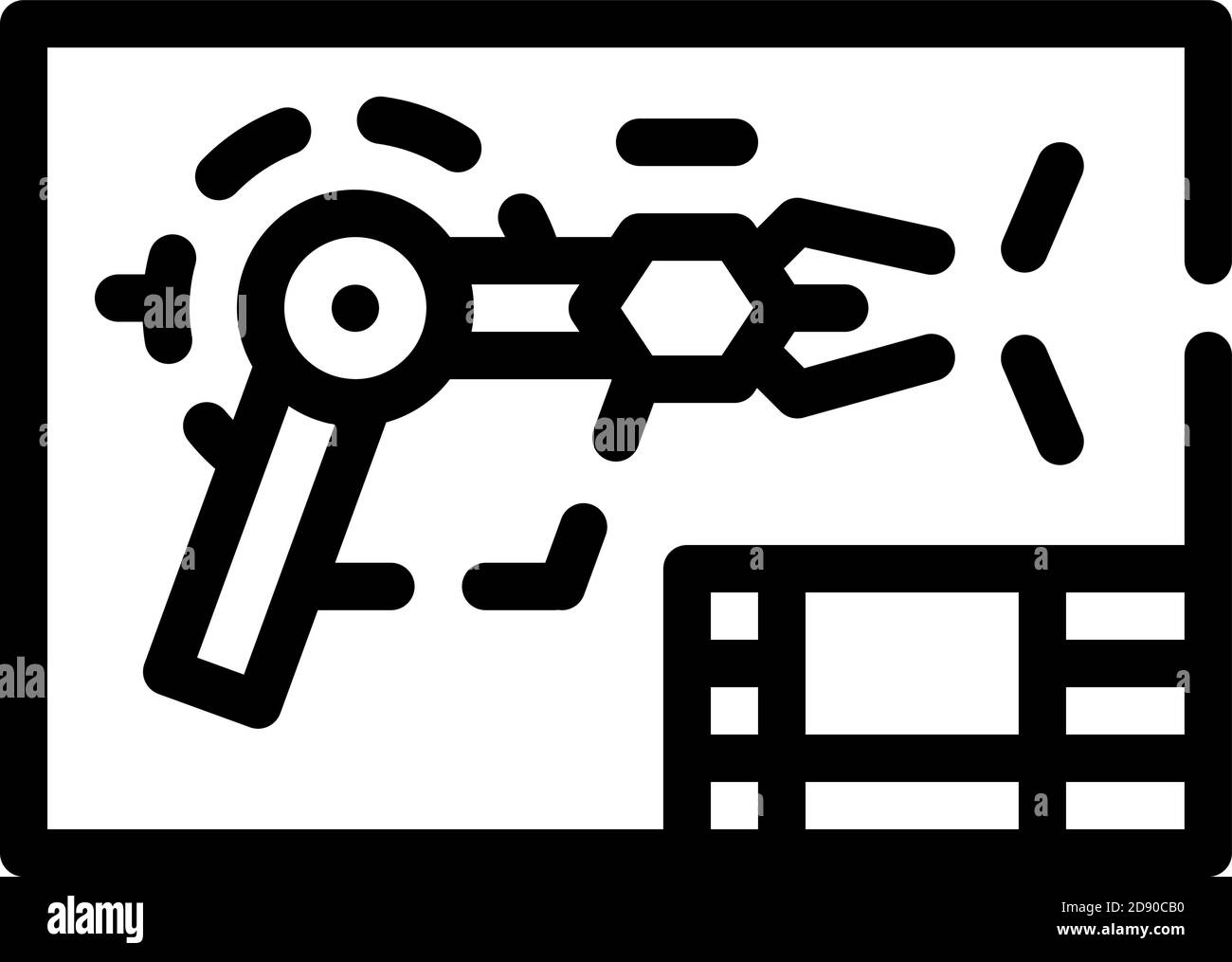 modern weapon plan line icon vector illustration Stock Vector Image ...