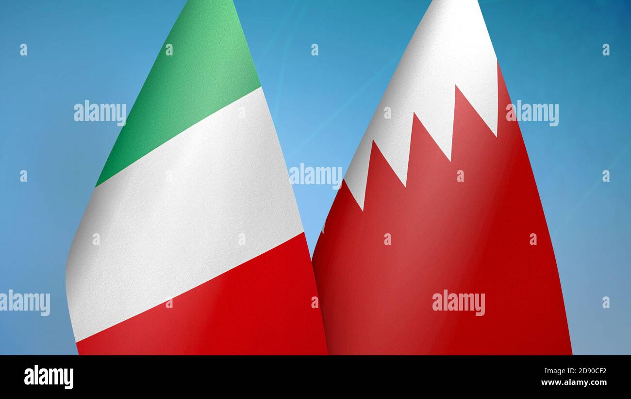 Italy and Bahrain two flags Stock Photo - Alamy