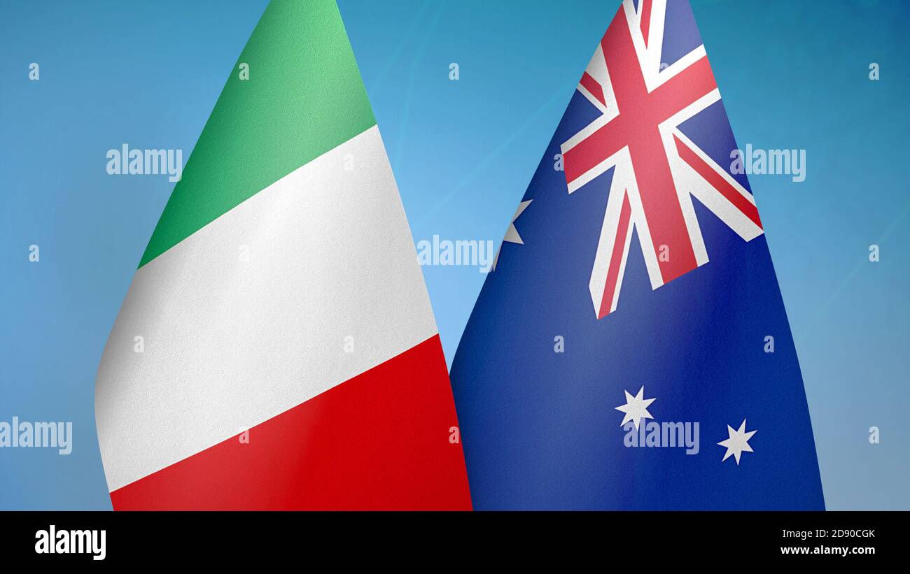 Italy and Australia two flags Stock Photo - Alamy