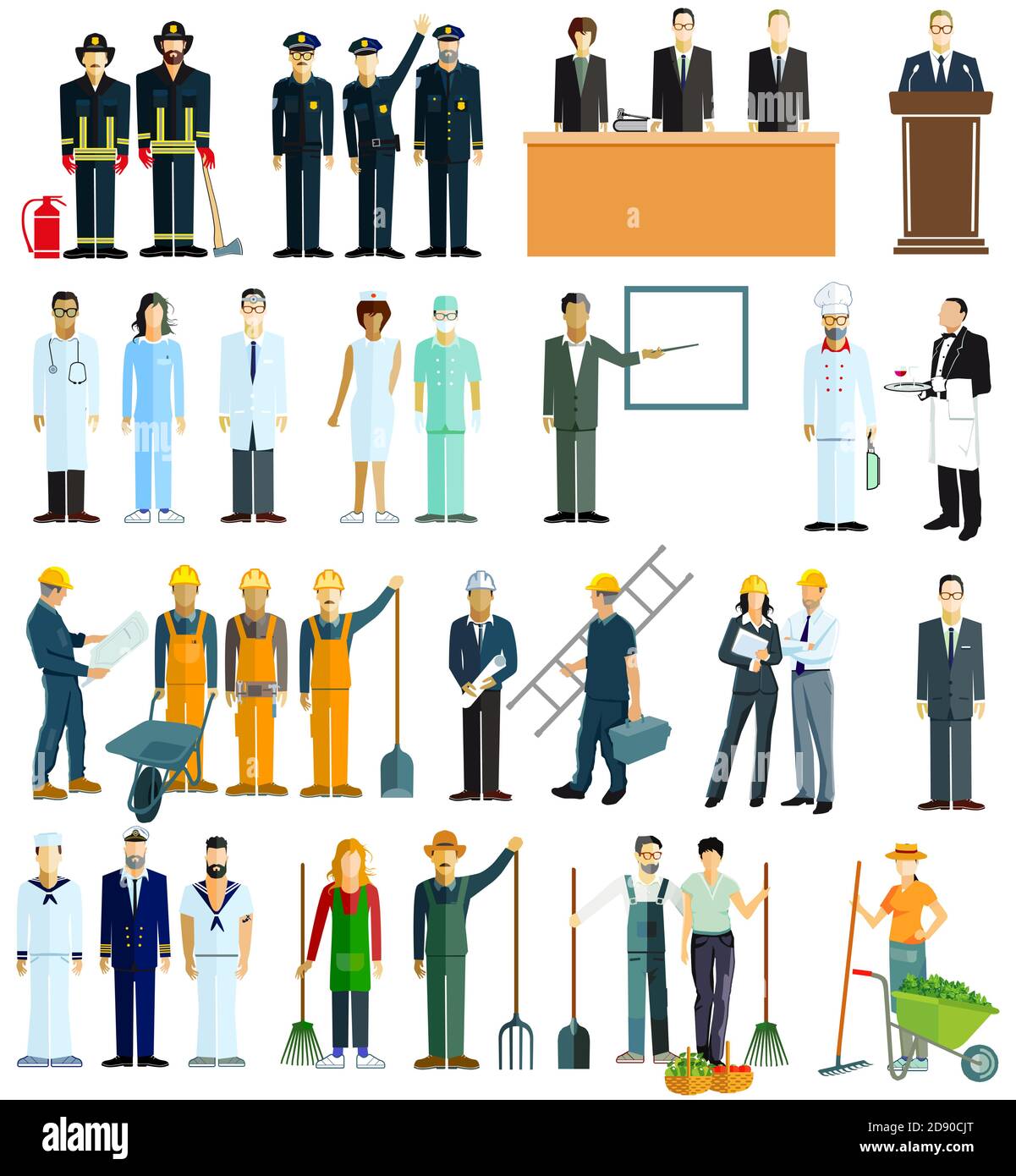 Group of people of different professions Stock Vector Image & Art - Alamy
