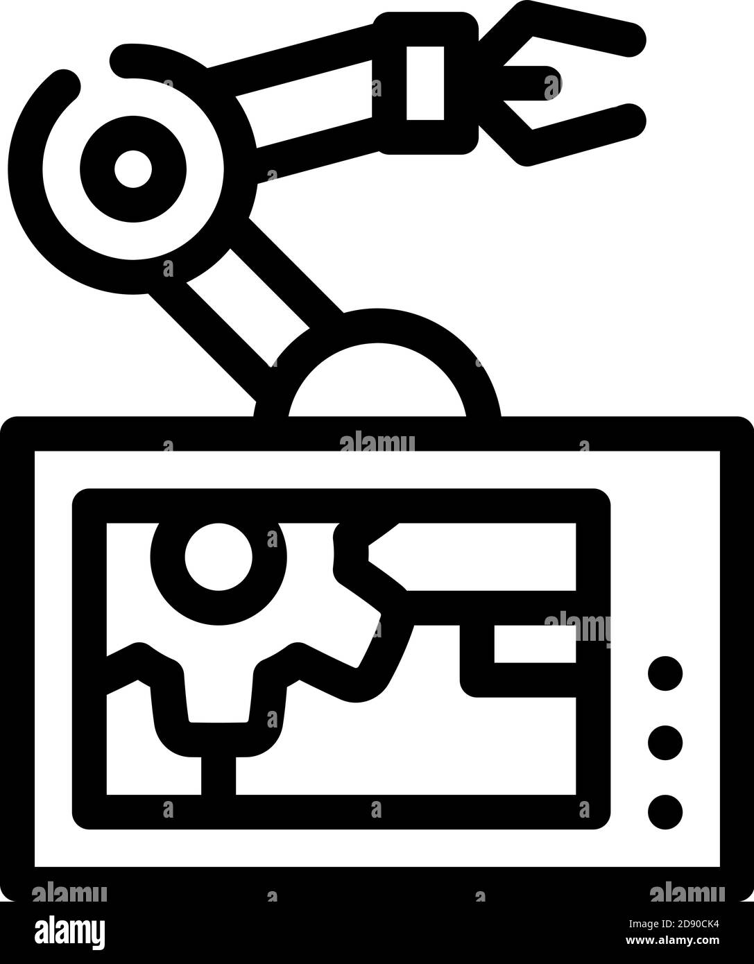 robotic arm mechanism line icon vector illustration Stock Vector Image ...