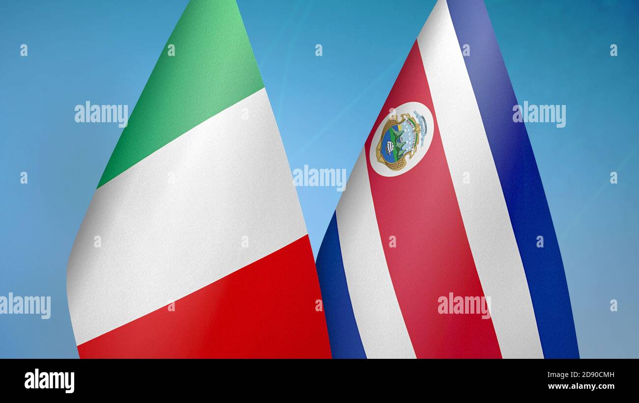 Italy and Costa Rica two flags Stock Photo - Alamy