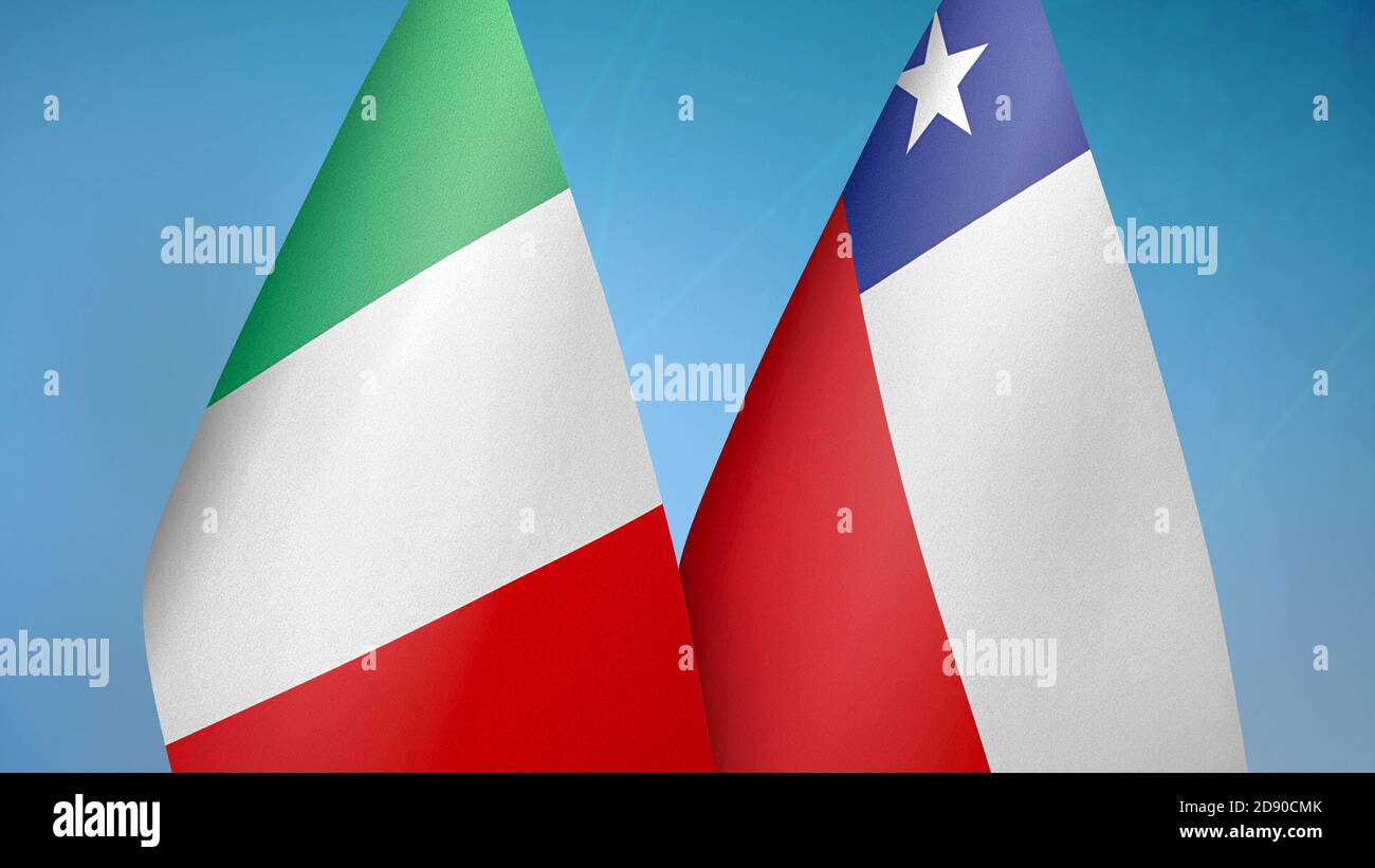 Italy and Chile two flags Stock Photo - Alamy