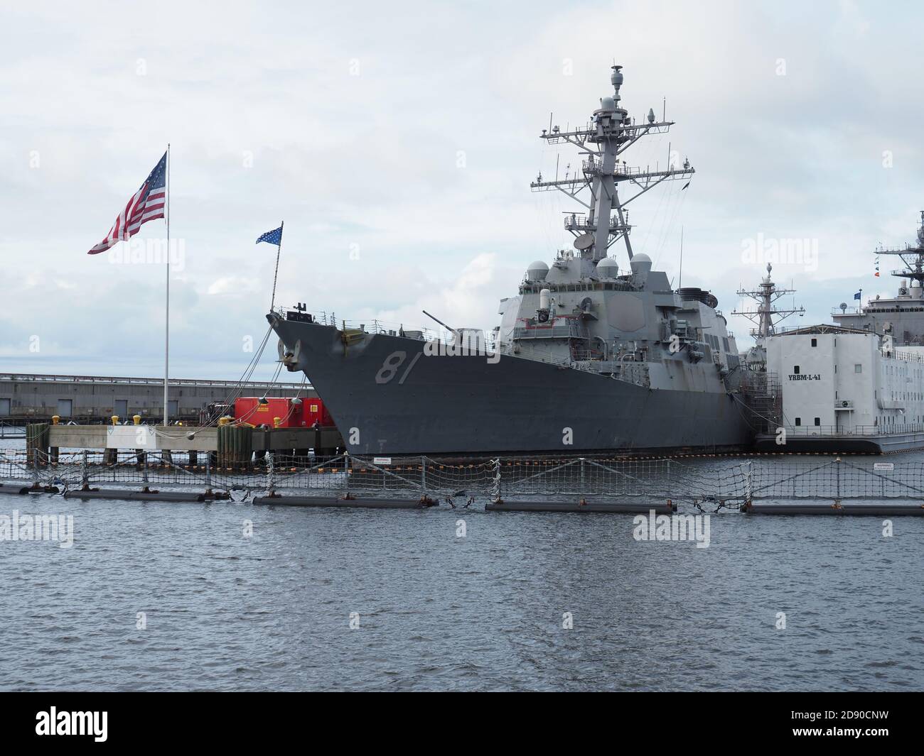 Image of the battleship USS Winston Churchill anchored in the naval ...